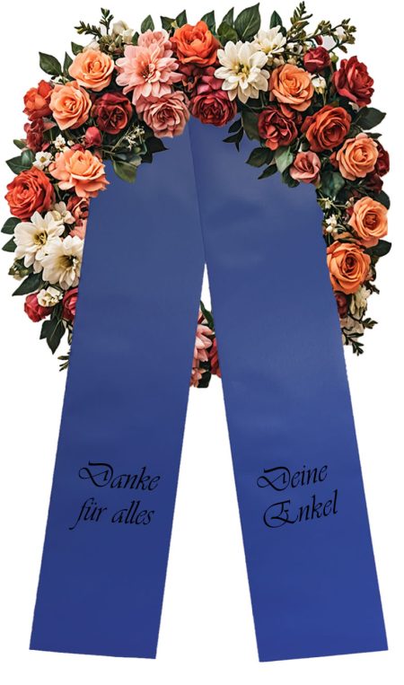 Trauerschleifen Aufdrucke mit Text bestellen | Verschiedene Farben