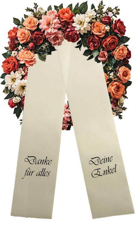 Trauerschleifen Aufdrucke mit Text bestellen | Verschiedene Farben