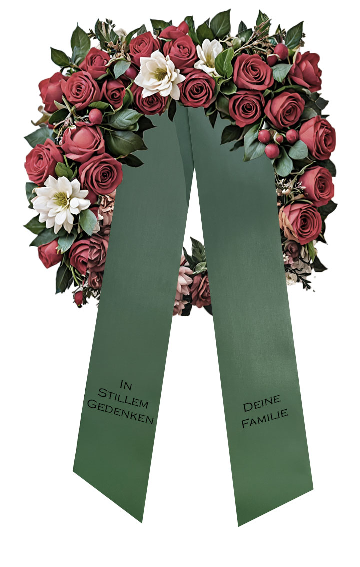 Trauerschleifen Aufdrucke mit Text bestellen | Verschiedene Farben