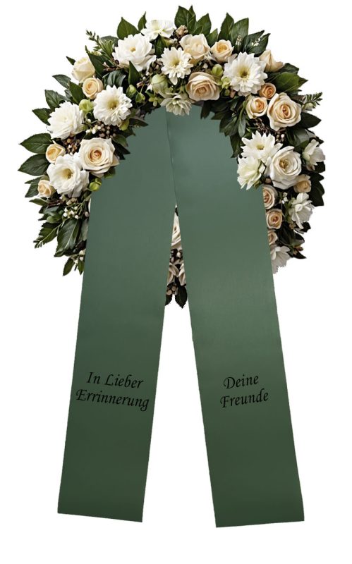 Trauerschleifen Aufdrucke mit Text bestellen | Verschiedene Farben