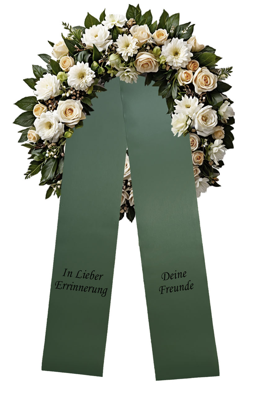 Trauerschleifen Aufdrucke mit Text bestellen | Verschiedene Farben