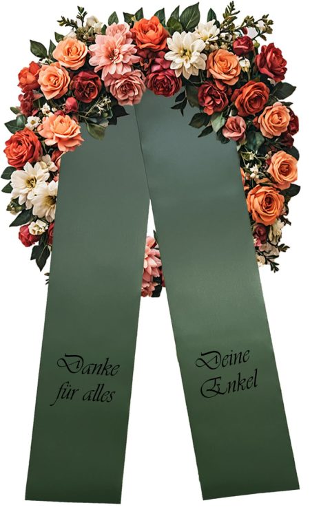 Trauerschleifen Aufdrucke mit Text bestellen | Verschiedene Farben