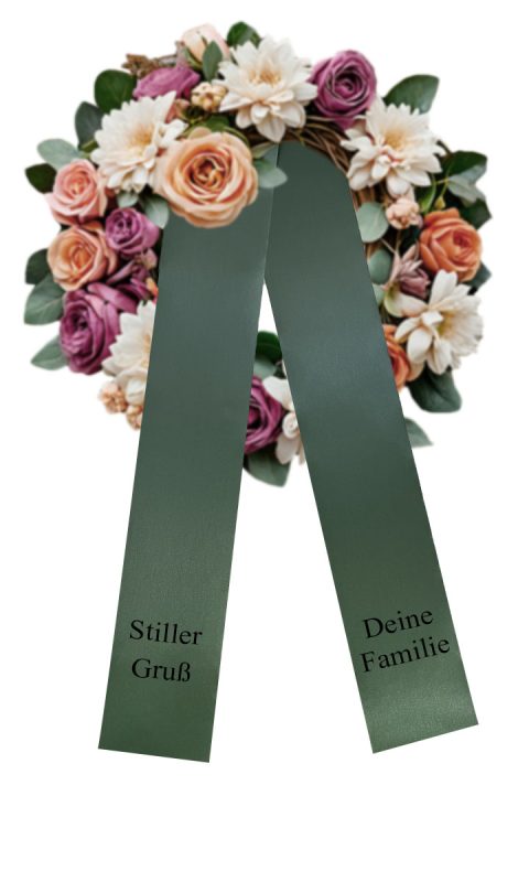 Trauerschleifen Aufdrucke mit Text bestellen | Verschiedene Farben