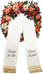 Trauerschleifen Aufdrucke mit Text bestellen | Verschiedene Farben